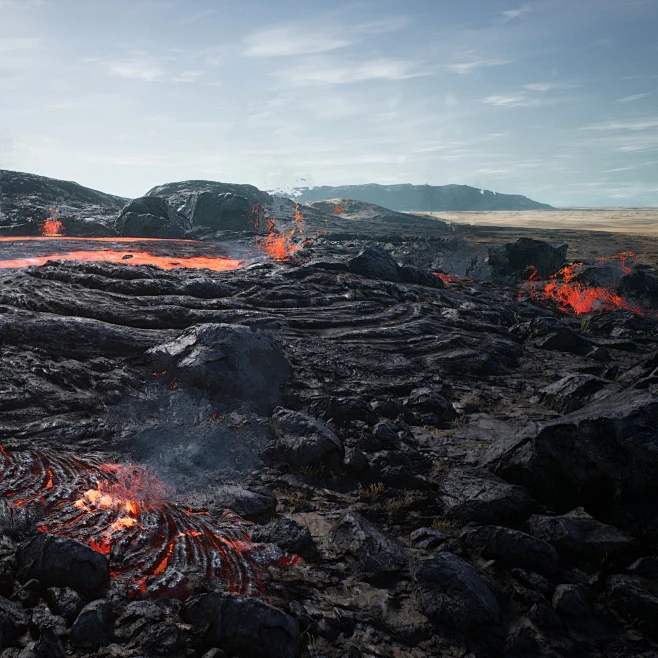 UE4 Lava Desert Landscape, Willi Hammes : Massive 400 sqkm landscape in ...