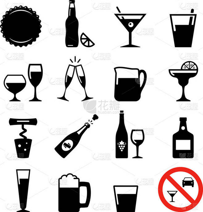 饮料和饮料矢量图标