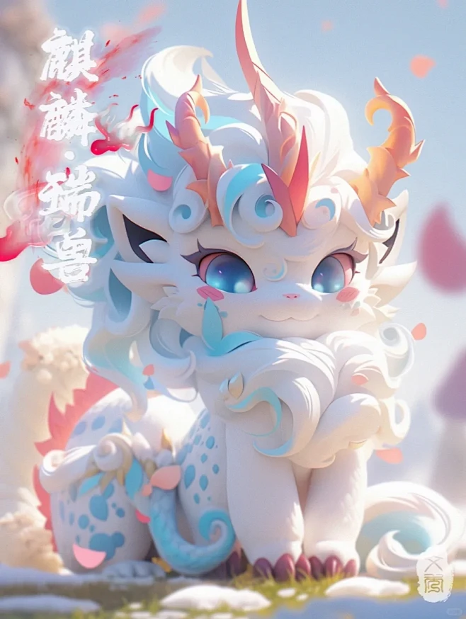 AIGC盲盒IP设计瑞兽麒麟-花瓣网