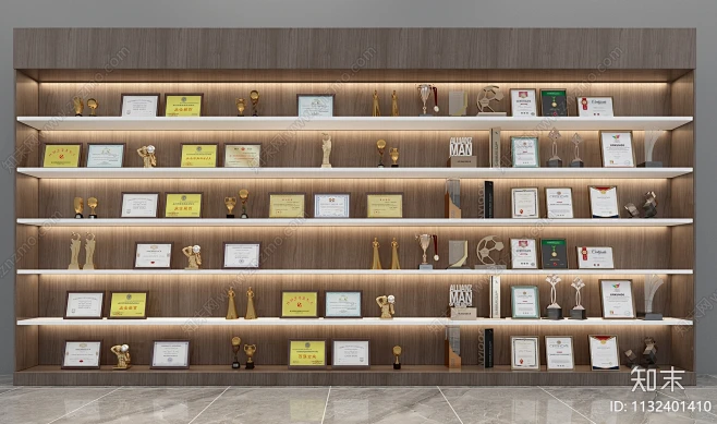 现代奖杯证书组合3D模型下载【ID:1132401410】-花瓣网