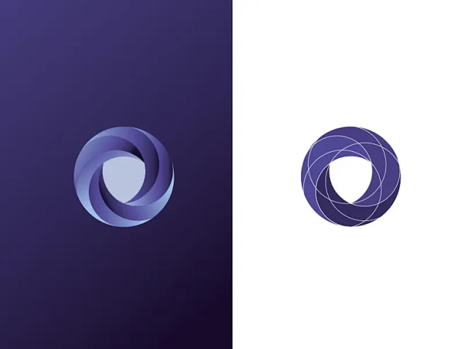 Shield Gradient Mark gradient icon logo mark purple shield-花瓣网