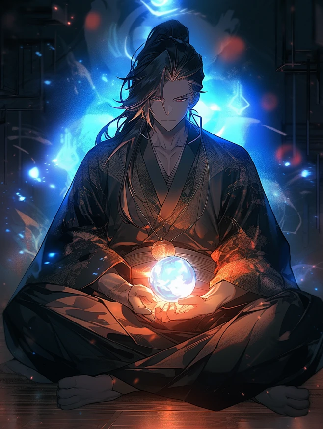 huahua102412_Handsome_man_in_ancient_Chinese_style_sitting_cros ...