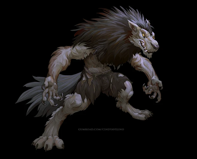 werewolf and gnoll, Cindy Avelino-花瓣网