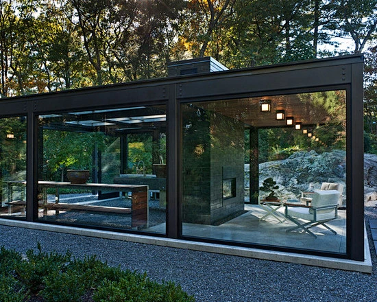 Glass House in the Garden : Modern glass house set in the landscape ...