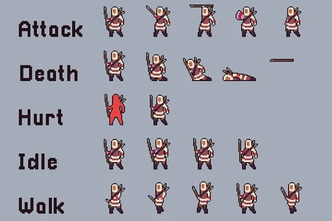 an old school computer game character set up with different poses and ...