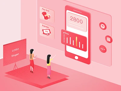 2.5D application illustration图片_扁平-2.5D图片素材-花瓣网