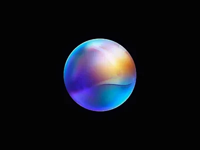 AI sphere visual design ai animation authentic branding c4d cgi glass ...