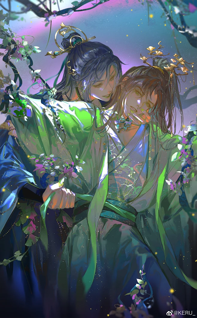 甘蓝KERU作品 古风耽美BL 古风纯爱插画 古风美男手绘 插画漫画-花瓣网