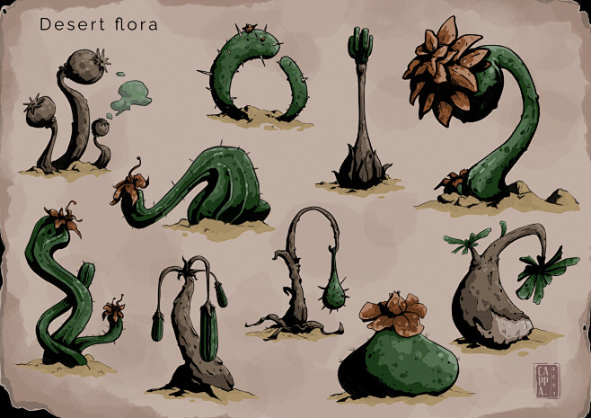 Desert plants, Cappa : Collection of fantasy cacti, succulents and ...