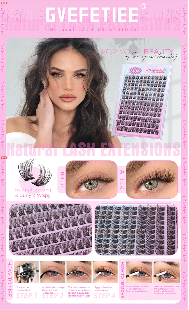 Amazon.com: Natural Lash Clusters Eyelash Extension Wispy Individual ...