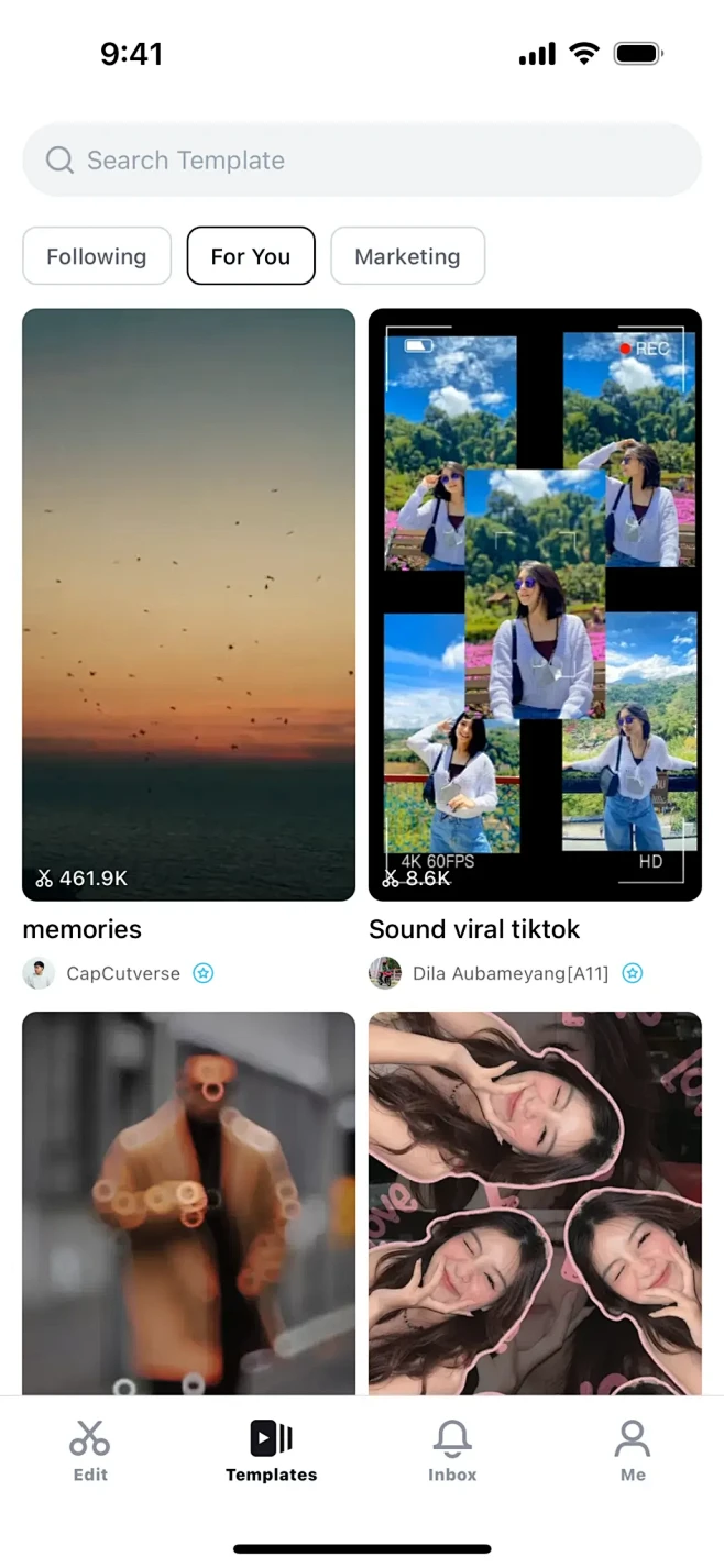 CapCut 模板屏幕-花瓣网