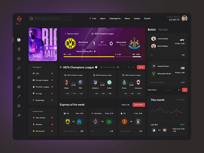 Betting Web App Design Concept betting design web web app web ...