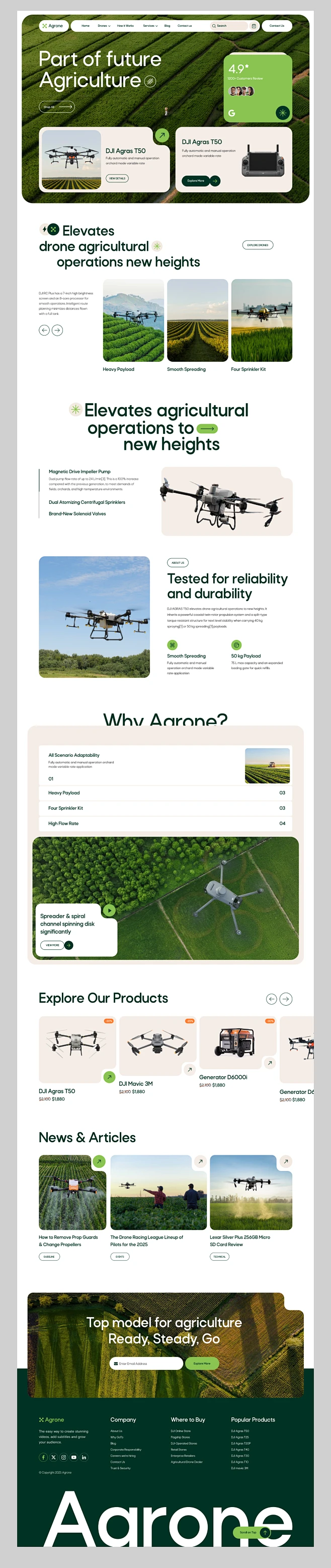 Agrone - Agriculture Drone Landing Page :: Behance-花瓣网