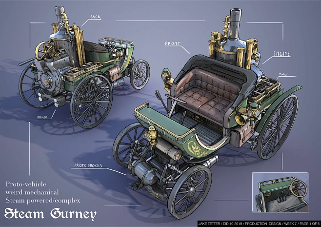 ArtStation - Steam Gurney, Jake Zetter-花瓣网