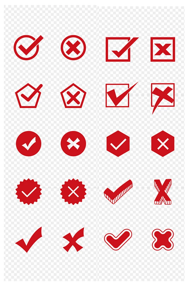 对号错号元素填空对错符号线条立体免扣元素-花瓣网