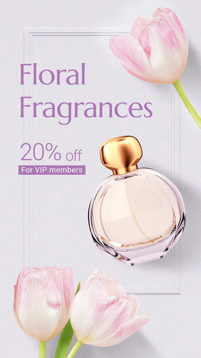 Pink Flower Decorate Women’s Perfume Fragrance Sale Promotion Ecommerce ...
