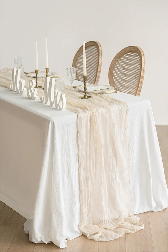 Wedding Linens | Rustic Gauze Cheesecloth Table Runner 30"w x 10ft/12ft ...