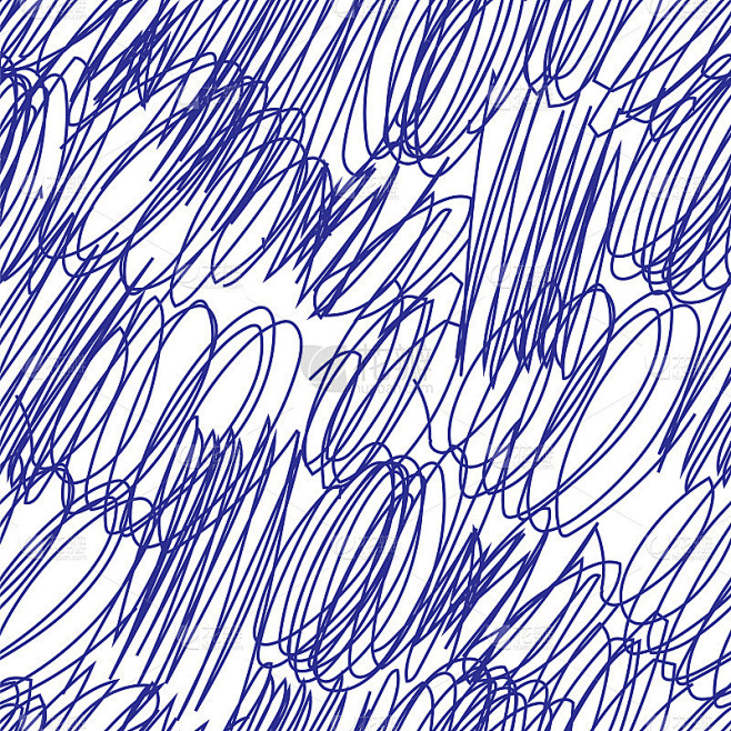 scribble hand drawn seamless pattern blue line