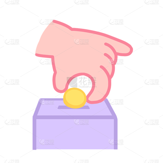 手绘-手势元素表情包贴纸-投币