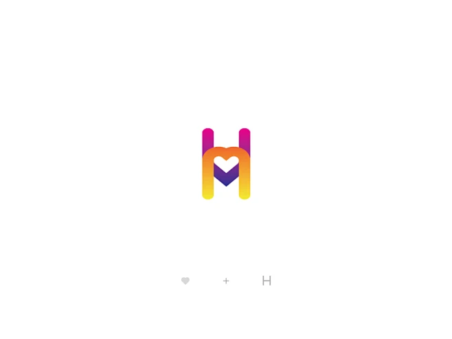 H O P E (H + Heart) logo heart med medication health ecom h capsule-花瓣网