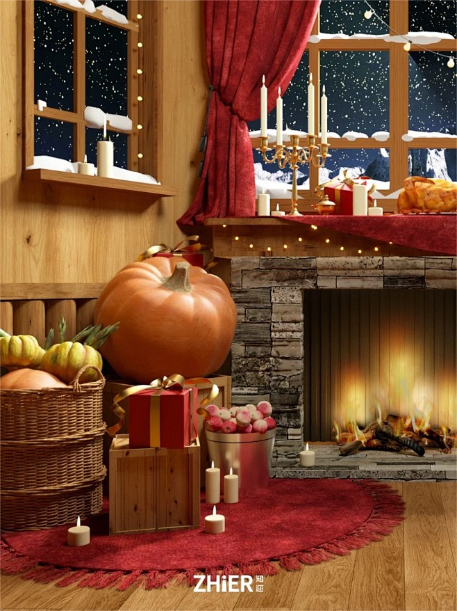 直播间设计 _ 许府牛火锅感恩节温馨布景_2_ZHiER知造局 直播设计_来自小红书网页版