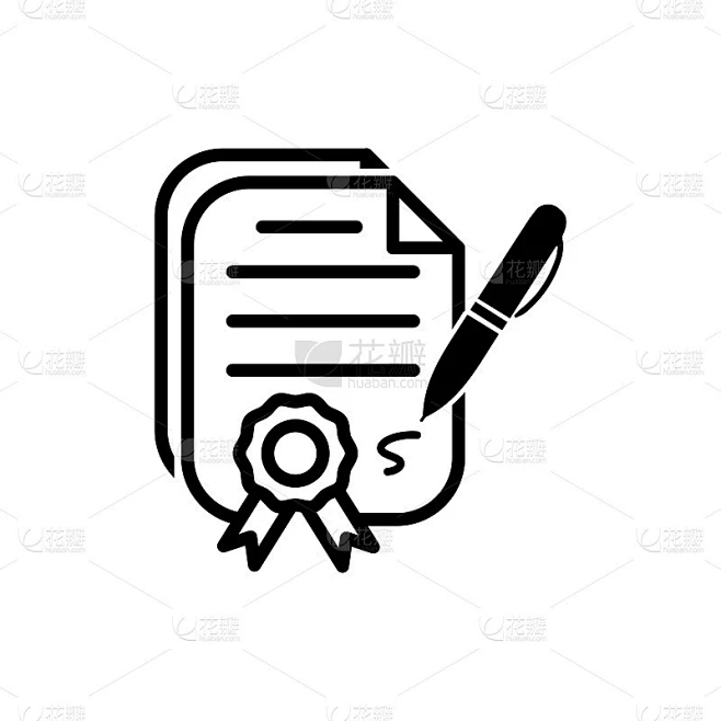 Contract signing icon vector logo素材-花瓣网