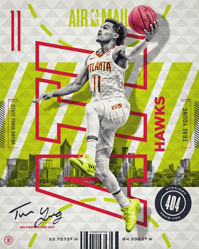 NBA Air Mail : (Personal project) This series combines design and ...