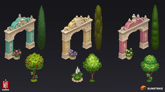 Garden environment objects-花瓣网