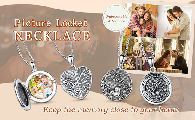 photo locket necklace for women
