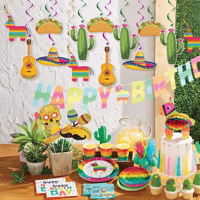 Amazon.com: 20Pcs Mexican Fiesta Hanging Swirl Decorations, Mexican ...