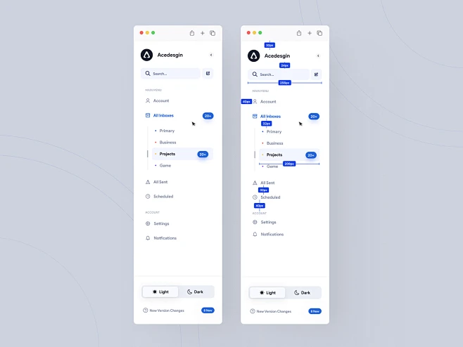 Ace design Sidebar (LightVersion) by Jahan for Ace Design Agency on ...
