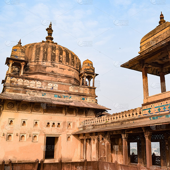 Jahangir Mahal (Orchha Fort)在Orchha，中央邦，印度，Jahangi