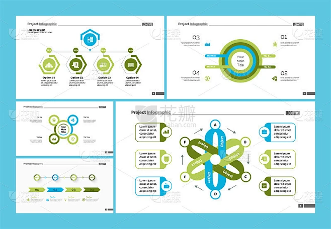 Set of sales or production concept infographic cha素材-花瓣网
