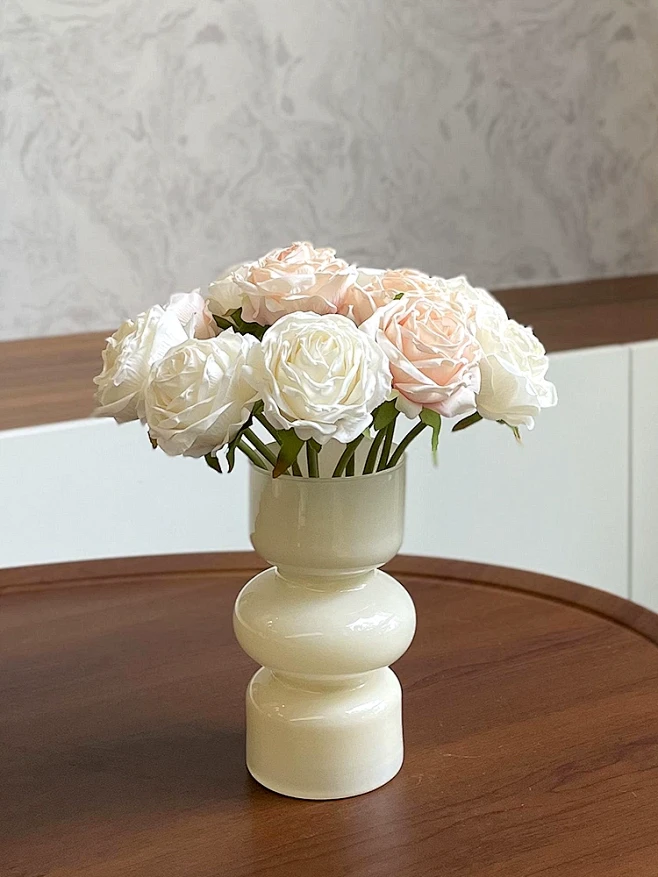 法式花瓶高级感简约摆件客厅插花玻璃透明干花鲜花仿真花桌面装饰-淘宝网-花瓣网