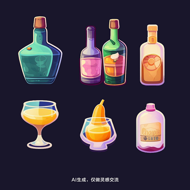 酒品类型icon，酒品icon，酒，关键词https://s.mj.run/RdsQkuEtUTo Icon set, game icon ...