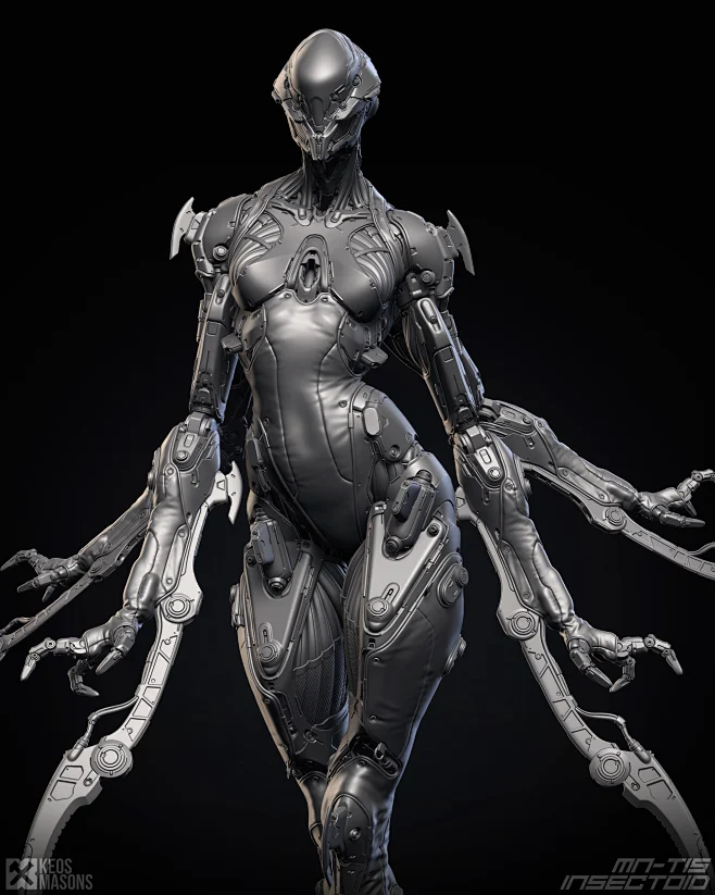 M.N.-T15 / Insectoids : This Mantis model was made almost entirely during our Twitch Streams ...