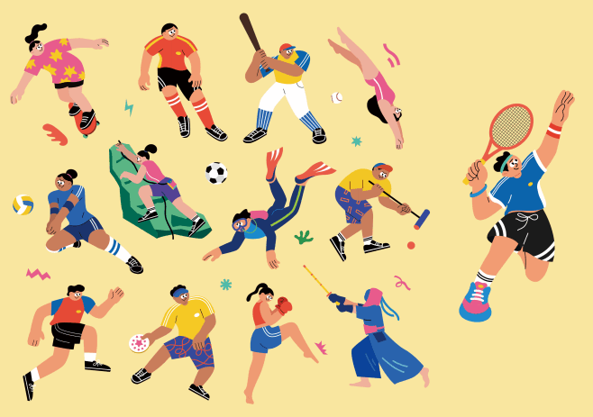 artwork Drawing ILLUSTRATION Illustrator sports-花瓣网