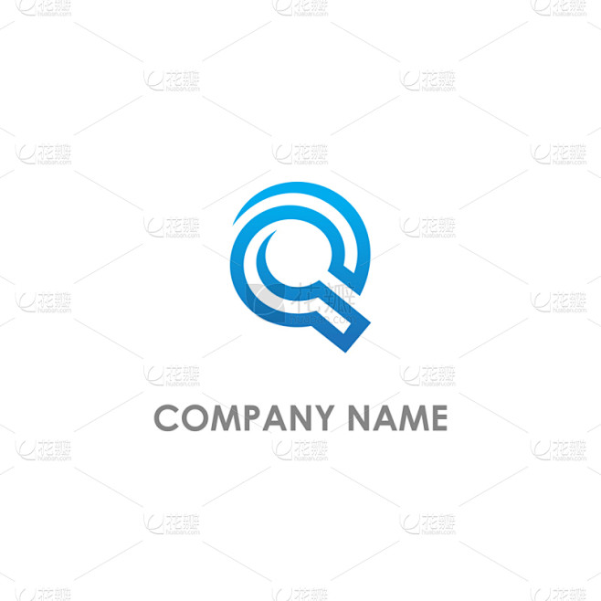 q initial round abstract logo