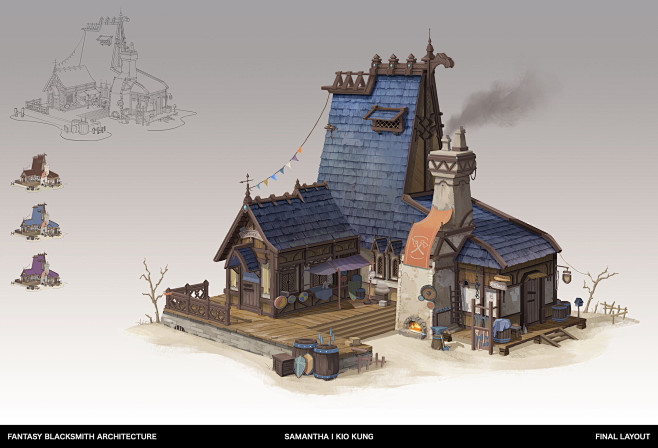Fantasy Blacksmith Architecture, Samantha Kung : A commissioned work ...