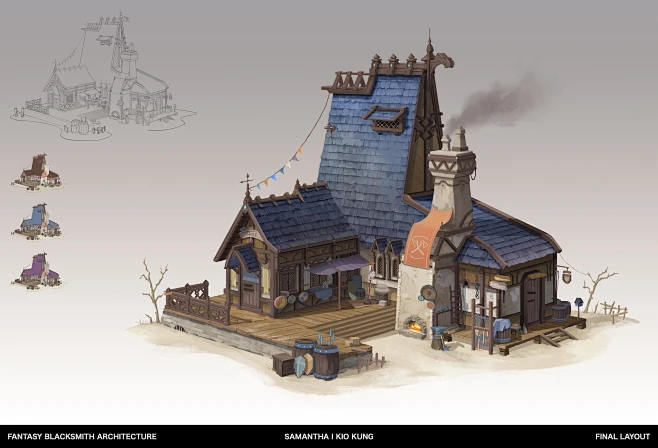 Fantasy Blacksmith Architecture, Samantha Kung : A commissioned work ...