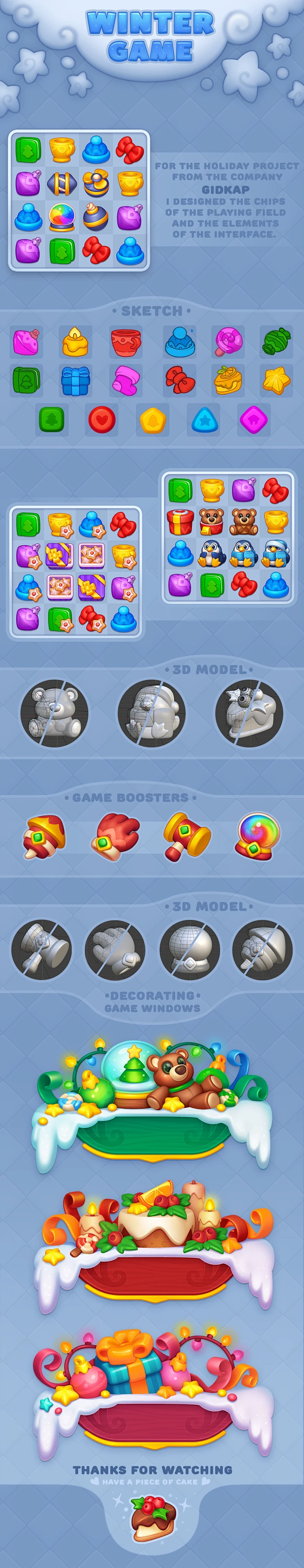 Match-3 and UI elements-花瓣网