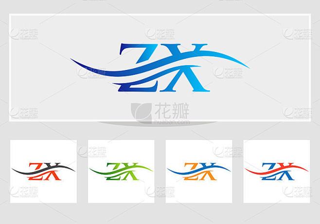 ZX标志。ZX矢量标志设计。ZX字母标识设计