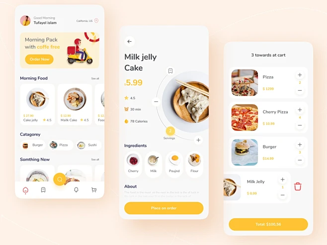 Food app design minimal icon ux ui app food app ui food uiux food deli-花瓣网