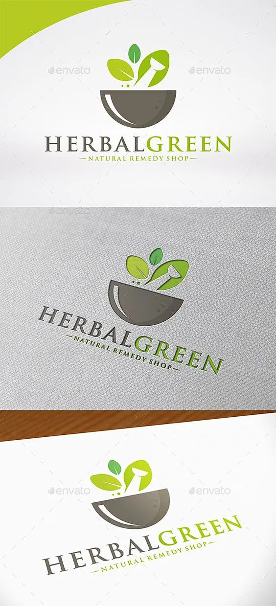 Herbal Pharma Logo Template by BossTwinsMusic - Three color version ...