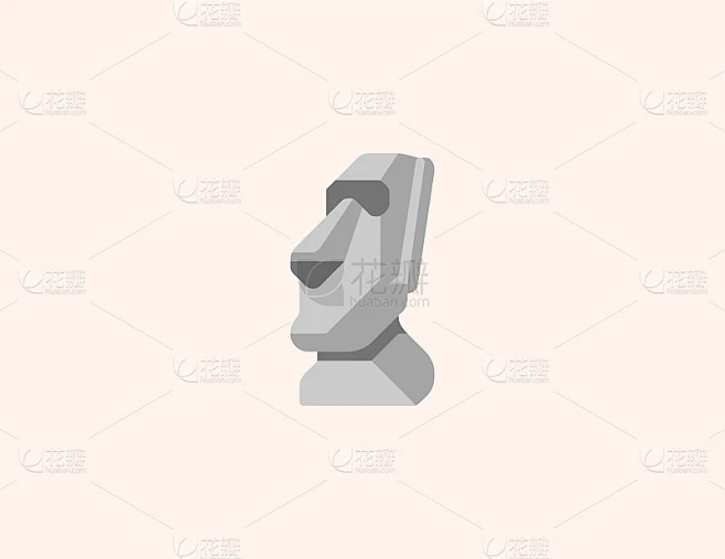 Moai statue vector icon. Isolated Moai monument, C素材-花瓣网