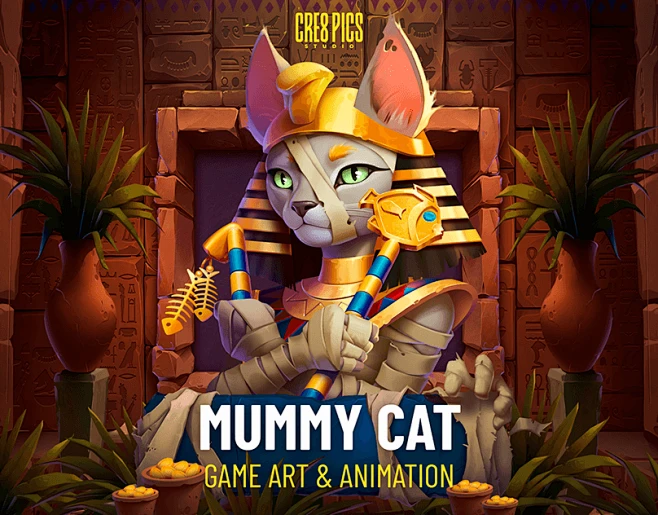 MUMMY CAT game art & animation-花瓣网