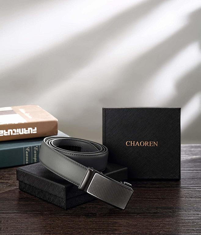 Chaoren Ratchet Slide Belt Dress with Automatic Click Buckle 1 3/8, Adjustable Trim to Fit in ...