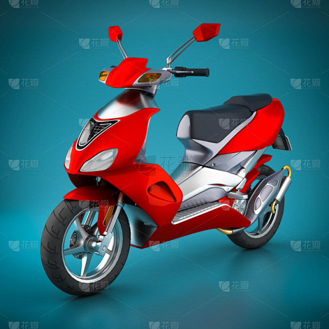 小型摩托车,状态,迅速,摩托车,无人,快走,蓝色,陆用车,方形画幅,红色