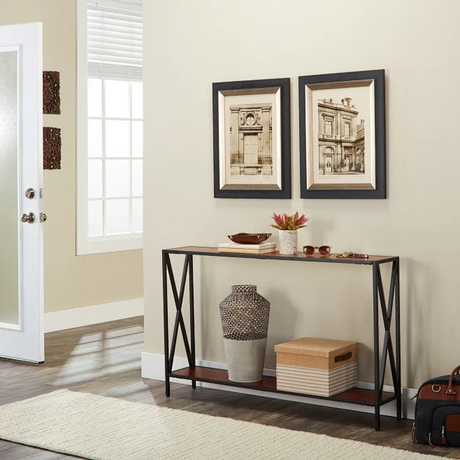 Carbon Loft Ehrlich Cross Design Console Table-花瓣网