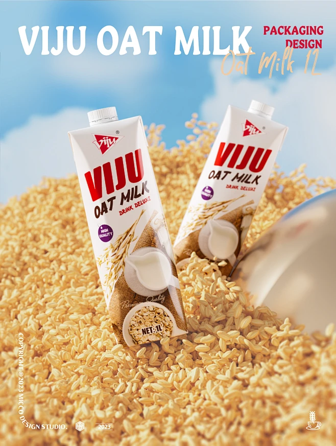 VIJU丨唯久“浓郁醇香”燕麦牛奶包装设计-古田路9号-品牌创意/版权保护平台-花瓣网